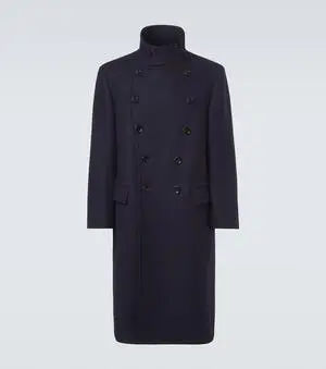 TOM FORD Double-breasted Wool Coat - Blue