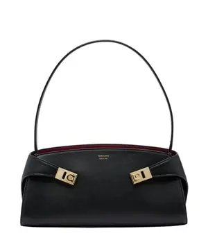 FERRAGAMO Leather Shoulder Bag - Black