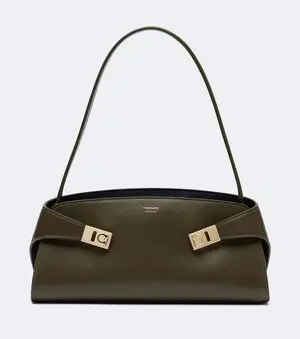 FERRAGAMO Leather Shoulder Bag - Green