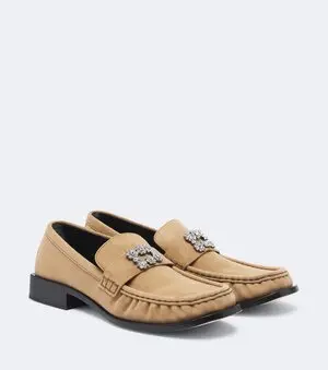 ROGER VIVIER Viv Moc Embellished Suede Loafers