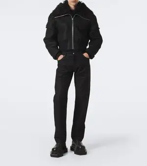 Rick Owens Flight Cropped Leather Jacket