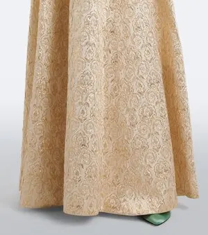 EMILIA WICKSTEAD Lucretia Caped Floral Jacquard Gown
