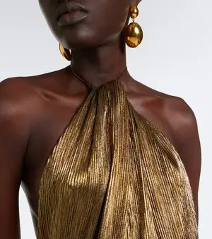 Retrofete Lavinia Halterneck Mini Dress - Gold