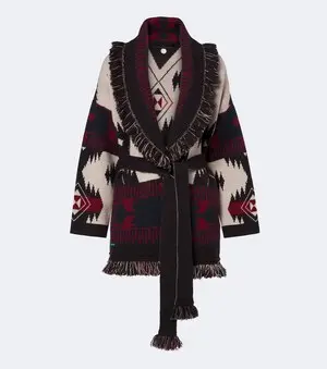 Alanui Icon Jacquard Cashmere Cardigan - Brown
