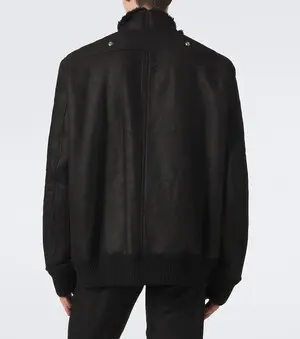 Rick Owens Suede Shearling Flight Jacket - Black