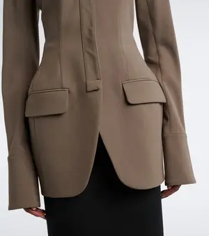 MUGLER Wool-blend Jacket - Brown