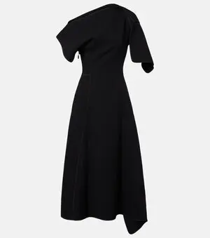 Maticevski Diadem Draped Asymmetric Midi Dress - Black