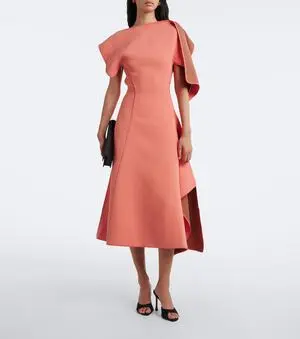 Maticevski Diadem Draped Asymmetric Midi Dress - Pink
