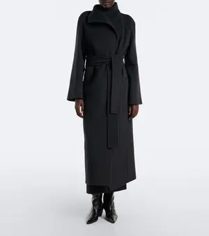 Khaite Romare Wool Wrap Coat - Black