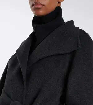 Khaite Romare Wool Wrap Coat - Black