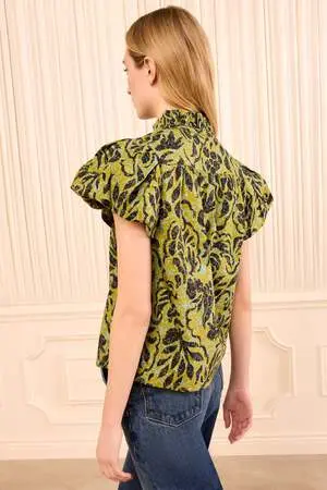 Ulla Johnson Estela Short Sleeve Cotton Top