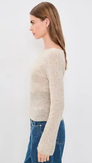 REFORMATION Soren Sheer Alpaca Sweater Top