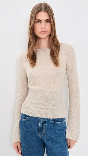 REFORMATION Soren Sheer Alpaca Sweater Top