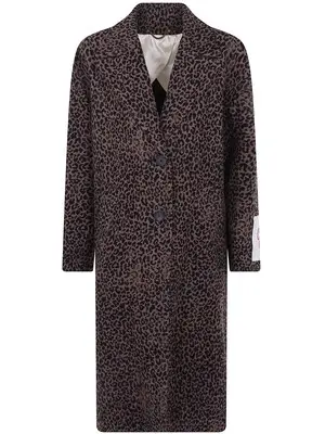 GOLDEN GOOSE Coat Faded Leopard Jacquard Wool "golden W`s Cocoon