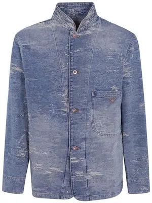 Emporio Armani Light Denim Jacket With Side Vents - Blue