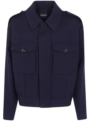 Emporio Armani Jacket Wool "denim Classic Jacket - Blue