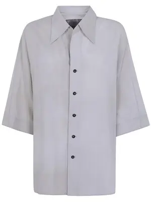 ZIGGY CHEN Shirt Short Sleeves "back Gathered Shirt - Gray