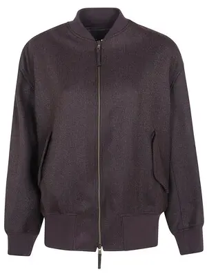 DRHOPE Jacket Wool Blend "maxi Bomber - Brown