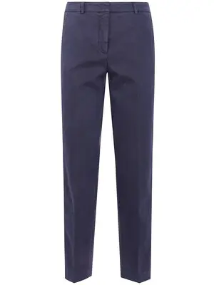 Peserico Pants Stretch Gabardine Trousers - Blue