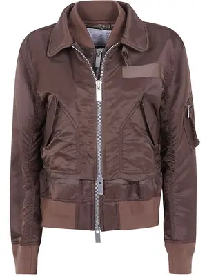 Sacai Jacket Zippered "nylon Twill Blouson
