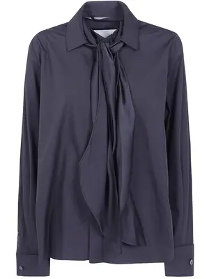 Sacai Shirt With Satin Tie "poplin Shirt - Black