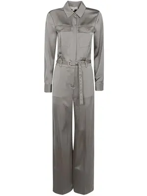 Michael Kors Jumpsuit Satin Longsleeve "mt683l5ayj 305 - Green