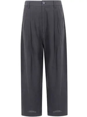 ZIGGY CHEN Pants Pleated Tapered Trouser - Black