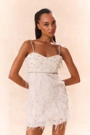 LoveShackFancy Brianne Beaded Mini Dress