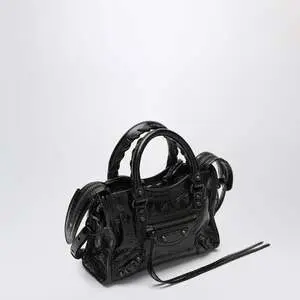Balenciaga Le City Nano Leather Handbag - Black