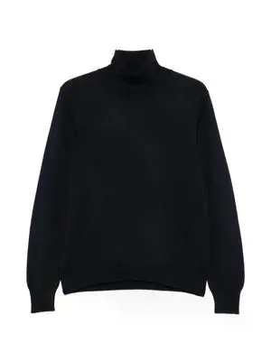 Tagliatore High-neck Wool Sweater - Blue