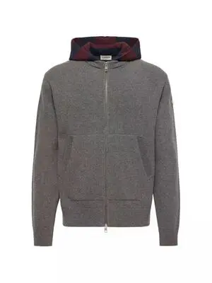 Moncler Zip-up Striped Hoodie - Grey