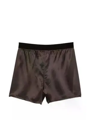 TOM FORD Silk-satin Pajamas Shorts - Brown