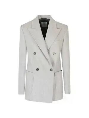 Eleventy Double-breasted Peak-lapels Blazer - Grey