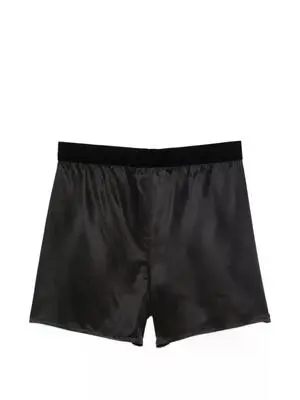 TOM FORD Logo-waistband Silk Shorts - Black