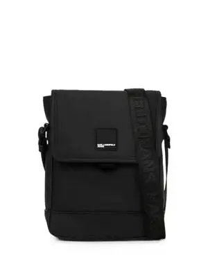 Karl Lagerfeld Coated Faux-leather Reporter Bag - Black