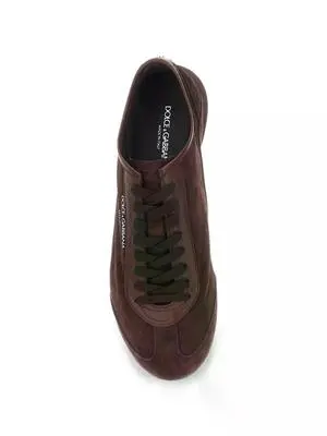 Dolce & Gabbana Logo Detail Suede Sneakers - Brown