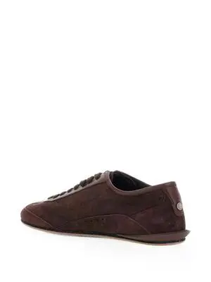 Dolce & Gabbana Logo Detail Suede Sneakers - Brown