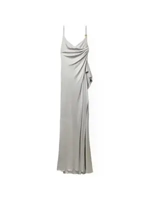 Versace Medusa-plaque Draped Gown