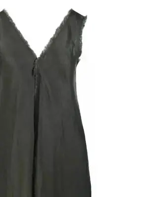 P.a.r.o.s.h Maxi Crinkled Dress With Frayed Edges - Grey