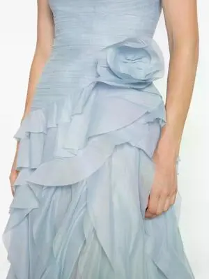 Aje Ruffled Strapless Dress