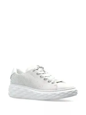 JIMMY CHOO Diamond Light Maxi Crystal-embellished Leather Sneakers