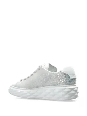 JIMMY CHOO Diamond Light Maxi Crystal-embellished Leather Sneakers