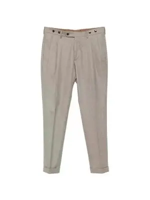 BERWICH Pleated Wool Trousers - Neutrals