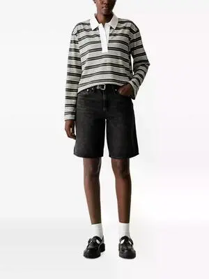 LEVI'S Middy Faded-effect Denim Shorts - Black