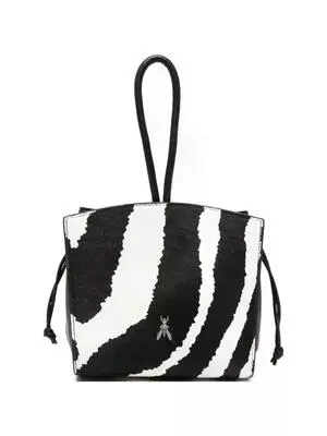 Patrizia Pepe Zebra-print Leather Clutch Bags - Black