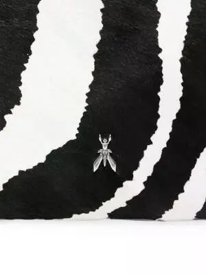 Patrizia Pepe Zebra-print Leather Clutch Bag