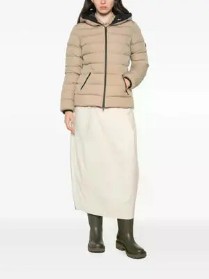Moncler Herbes Padded Jacket With Hood - Neutrals