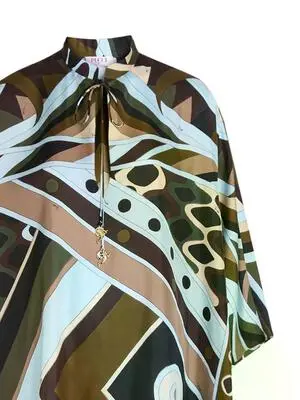 Emilio Pucci Geometric Print Tie-neck Dress