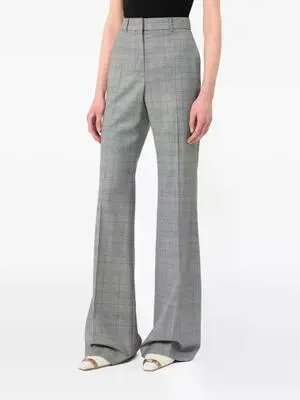 Sportmax Check-pattern Wool Trousers - Grey