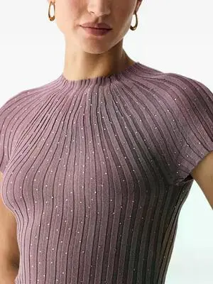 Guess Crystal-embellished Ribbed Top